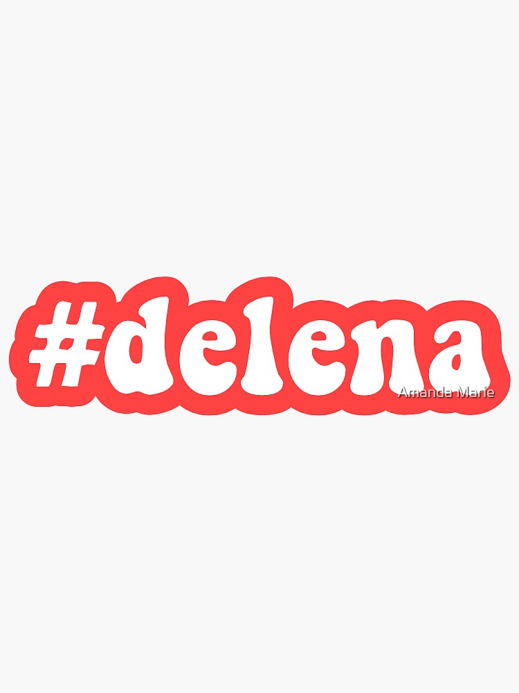 "#Delena" Sticker by ameliazhengg | Redbubble