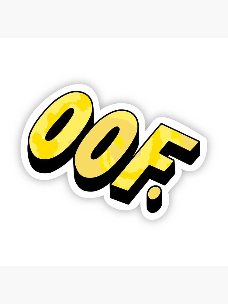 "yellow "oof" aesthetic sticker." Sticker by SupremeStylists | Redbubble