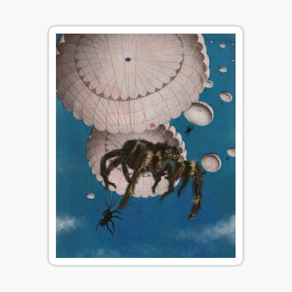 "Parachute Spiders" Sticker for Sale by Artofolly | Redbubble
