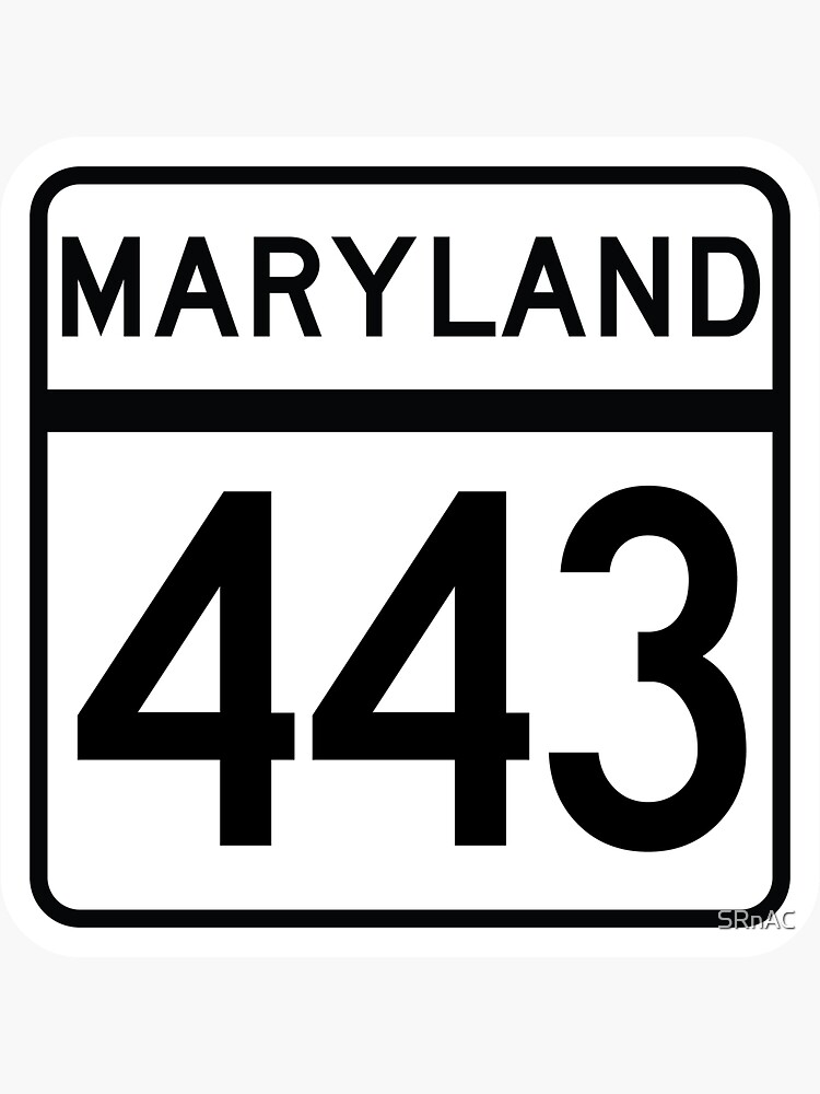 "Maryland State Route 443 (Area Code 443)" Sticker by SRnAC | Redbubble