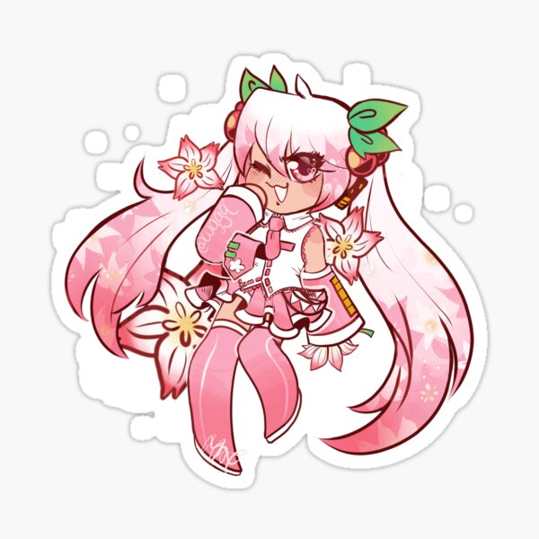 "Chibi Sakura Miku" Sticker for Sale by CuggyBuggy | Redbubble