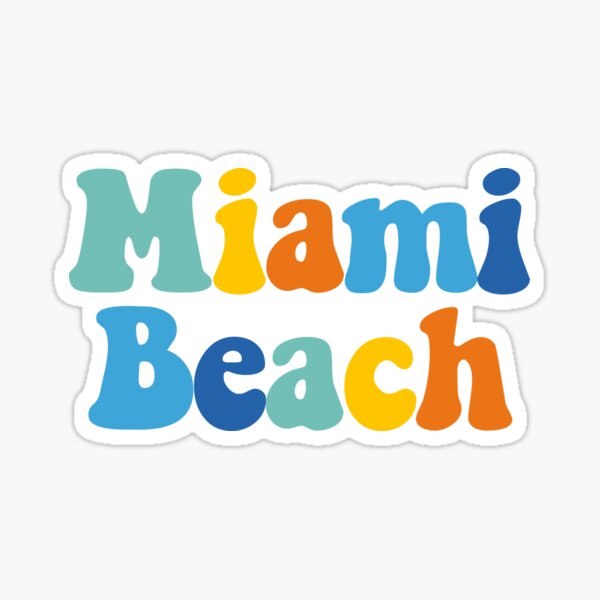 "Miami Beach 2 sticker" Sticker for Sale by Hannah Mackler | Redbubble