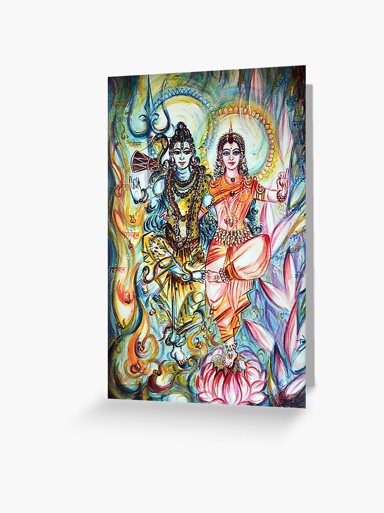 "Shiva Parvati - dancing " Greeting Card for Sale by Harsh Malik ...