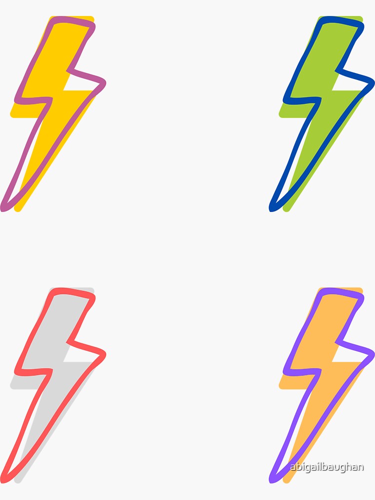 "lightning multicolor sticker pack" Sticker for Sale by abigailbaughan ...