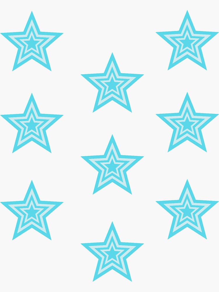 "Neon Blue Star Pack Stickers" Sticker for Sale by czortman | Redbubble
