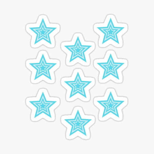 "Neon Blue Star Pack Stickers" Sticker for Sale by czortman | Redbubble