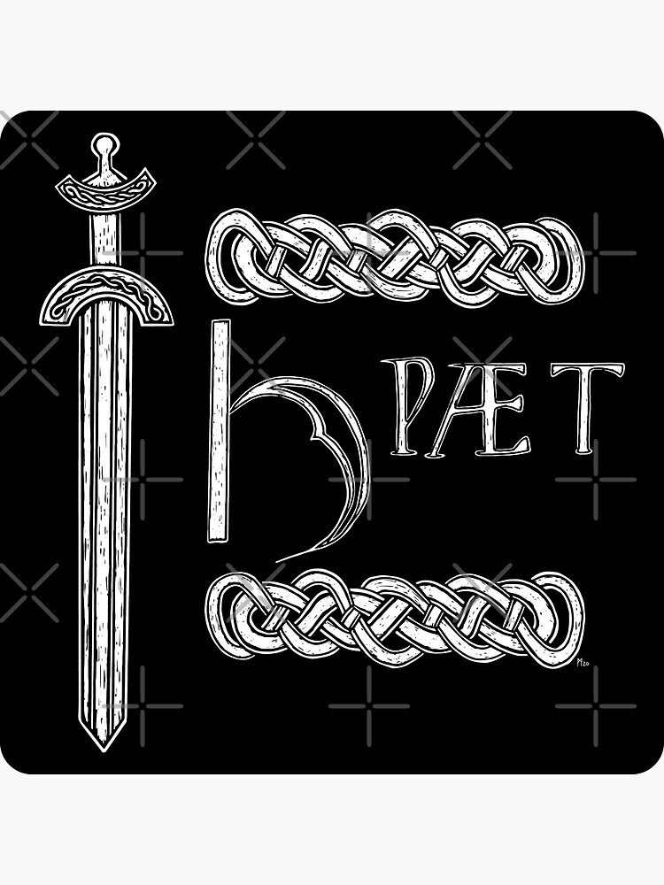 "Hwaet! Beowulf Hrunting Design" Sticker by laforma | Redbubble