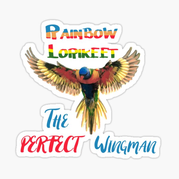 "Rainbow Lorikeet Parrots - the Perfect Wingman!" Sticker by LoriLavers ...