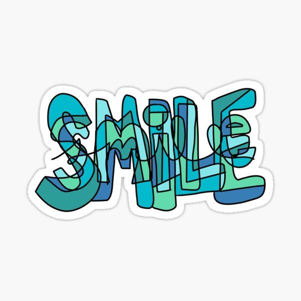 "Blue and Green Smile Doodle" Sticker for Sale by klaireep | Redbubble