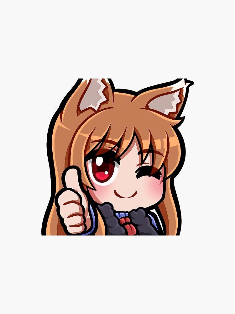 Pegatina «Peeking Chibi Holo Thumbs Up - Spice and Wolf» de pseudop ...