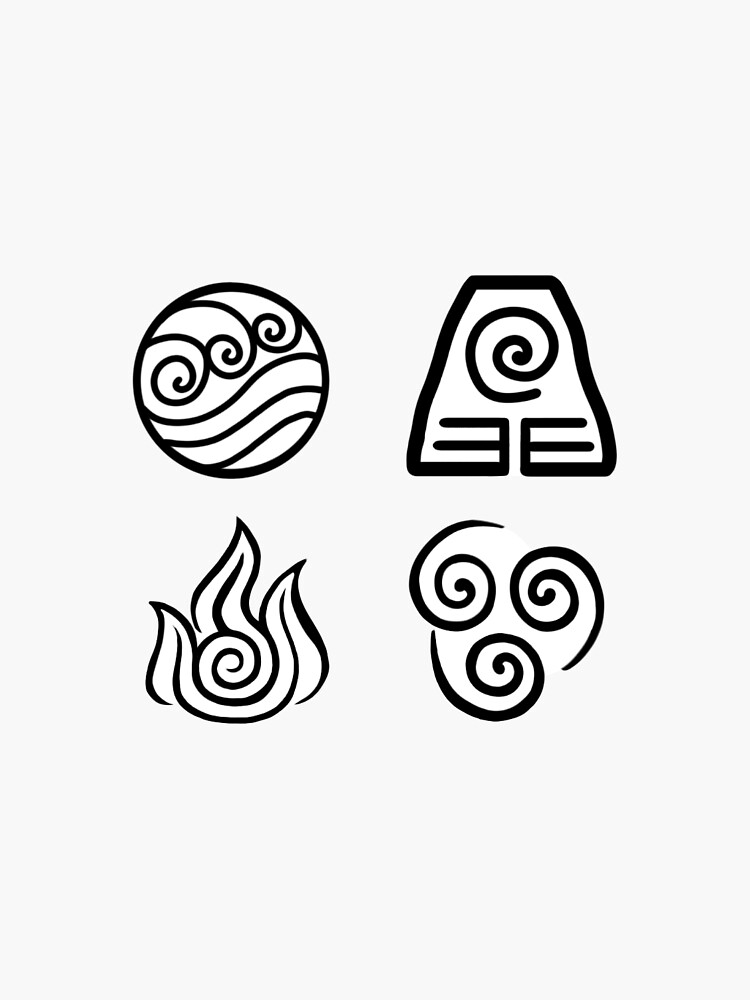 "ATLA Element Symbols" Sticker for Sale by Liv