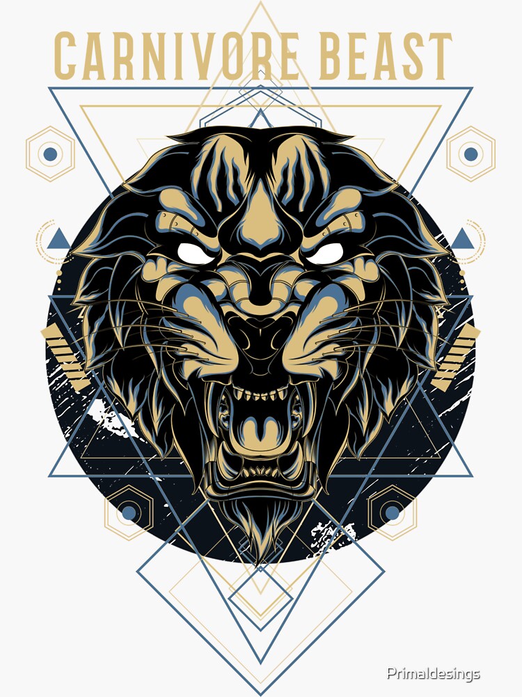 "Carnivore Beast" Sticker for Sale by Primaldesings | Redbubble