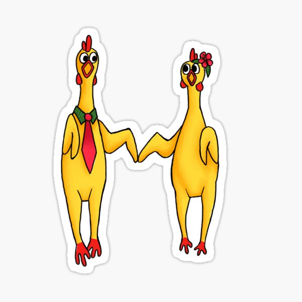"rubber chicken" Sticker for Sale by itspeepoh | Redbubble