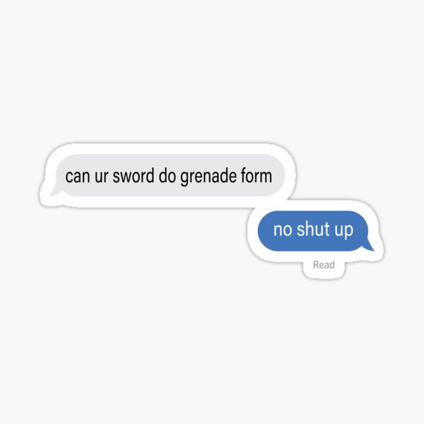 "Percy Jackson Grenade Sword Text Message" Sticker by cattolina | Redbubble