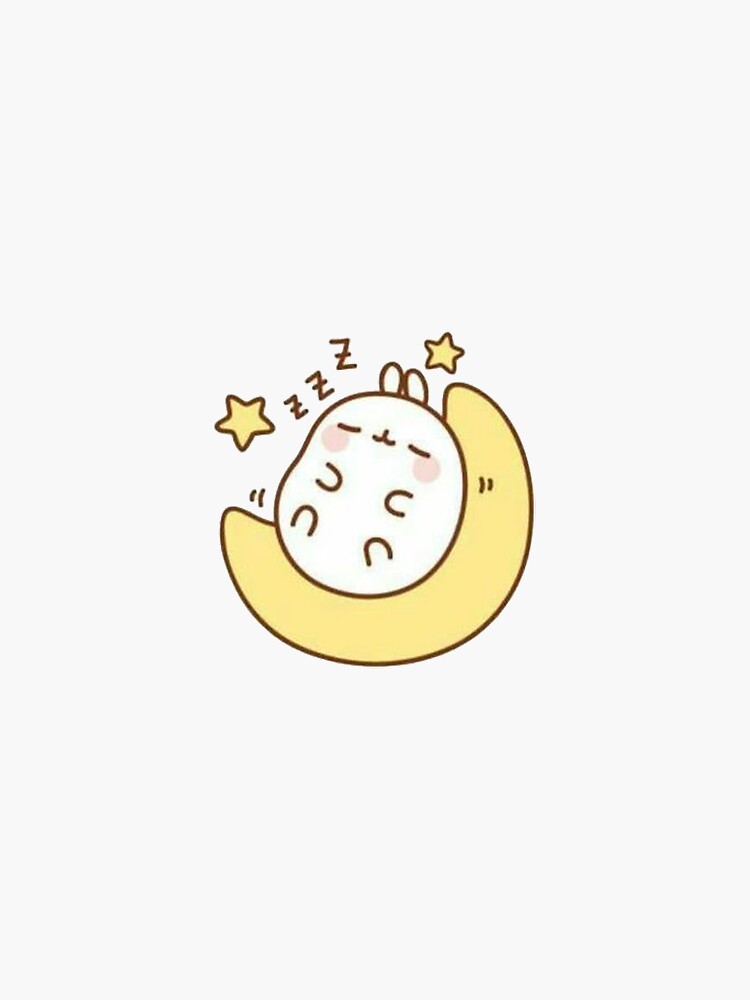 "Kawaii. Cute. Moon. Sleep. " Sticker for Sale by moon-s-aura | Redbubble