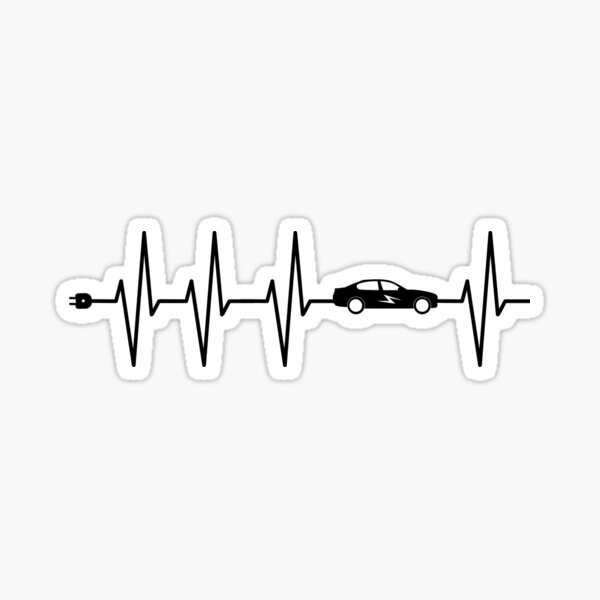 "Electric vehicle Heartbeat sine curve" Sticker for Sale by lsvds ...