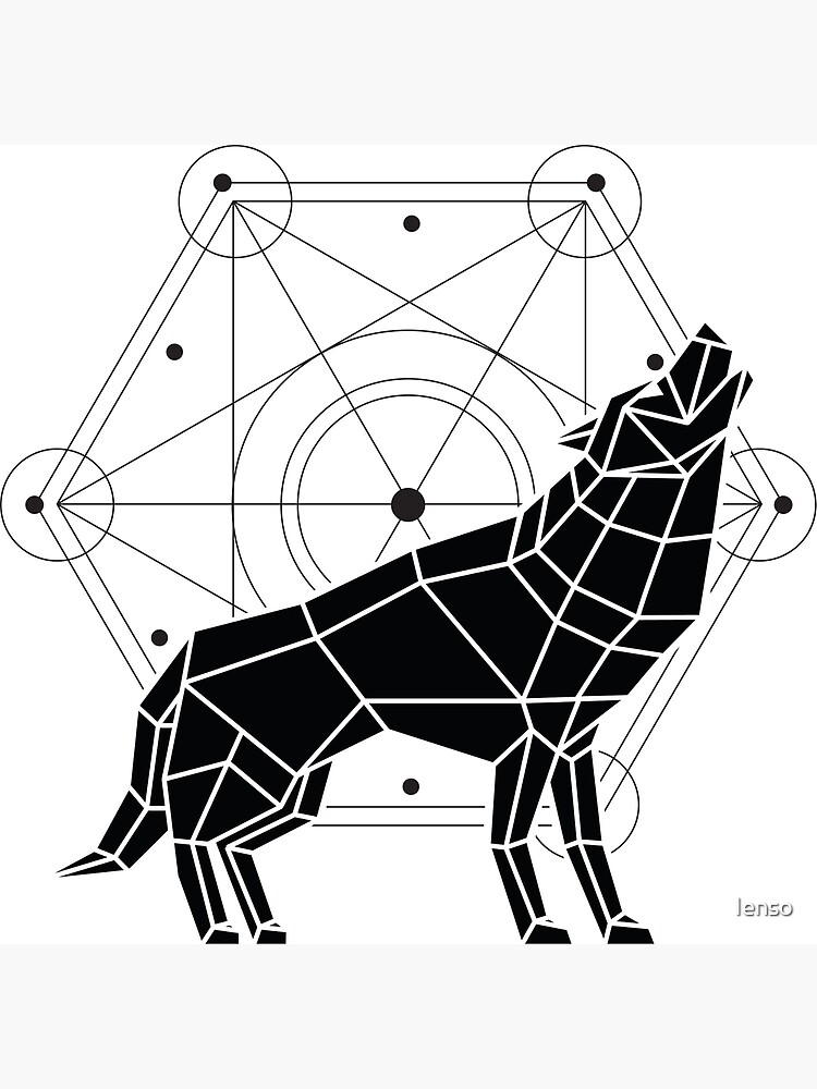 "MINIMAL howling wolf sacred geometry " Poster by Ienso | Redbubble