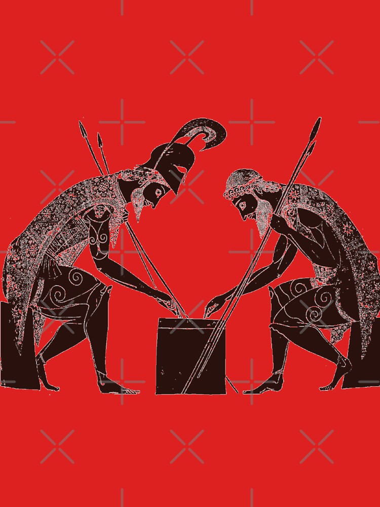 Achilles And Ajax Playing A Game Of Dice T Shirt By Valentinpereda Redbubble
