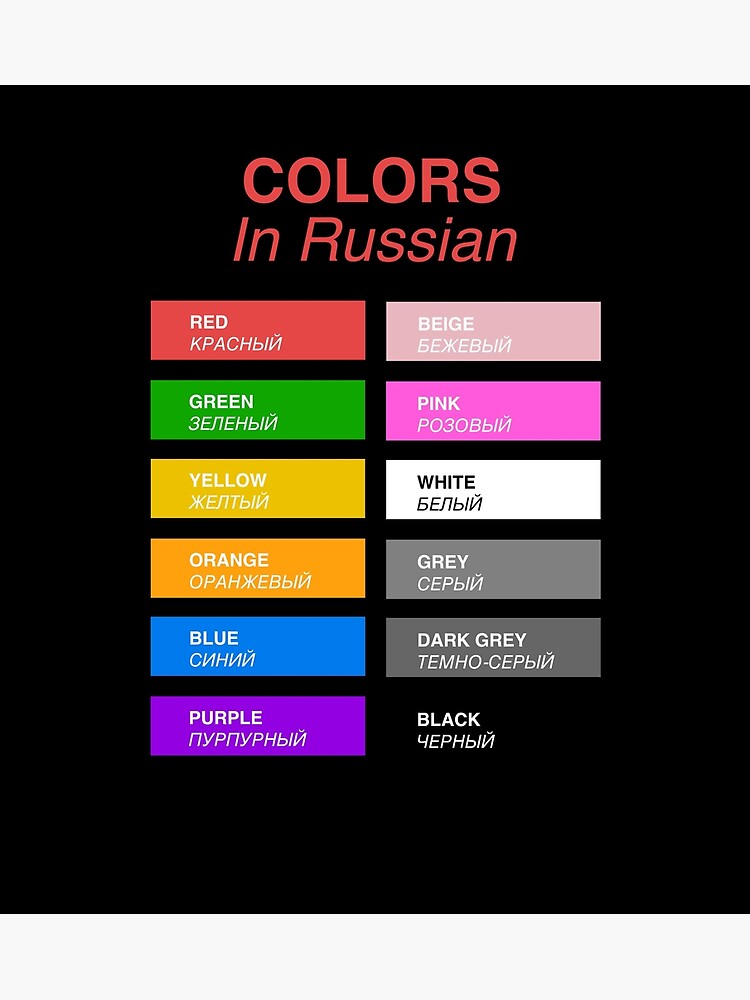 "Russian Colors - Colors in Russian" Poster for Sale by HiddenVerb ...