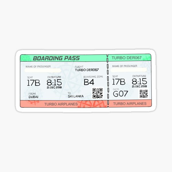 "Boarding Pass" Sticker by studio-k | Redbubble