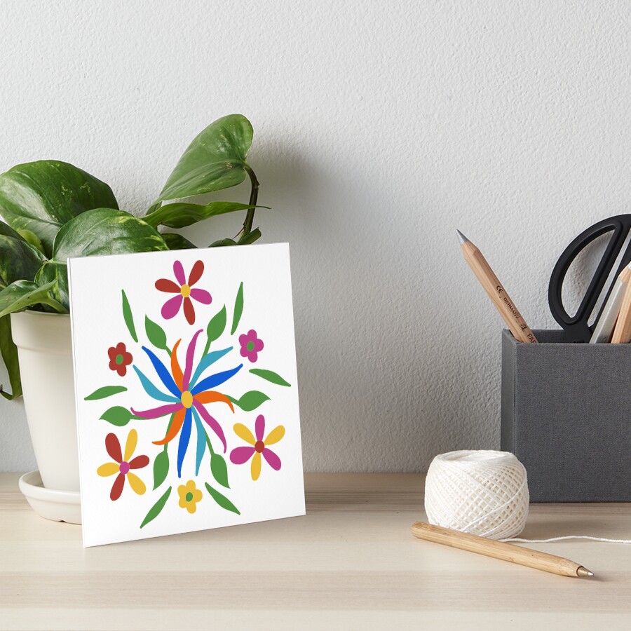 "Floral Mexican Otomi Flower" Art Board Print by foldedtee | Redbubble