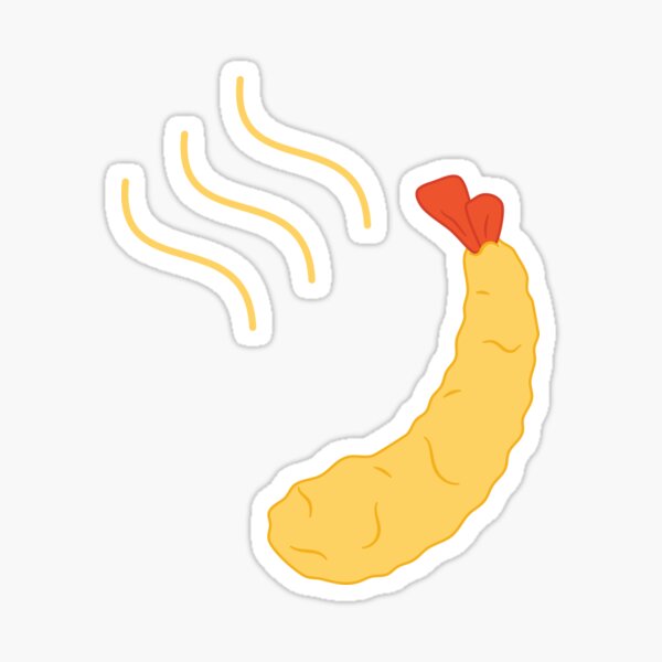 "Hot Shrimp Tempura" Sticker for Sale by Lulupainting | Redbubble