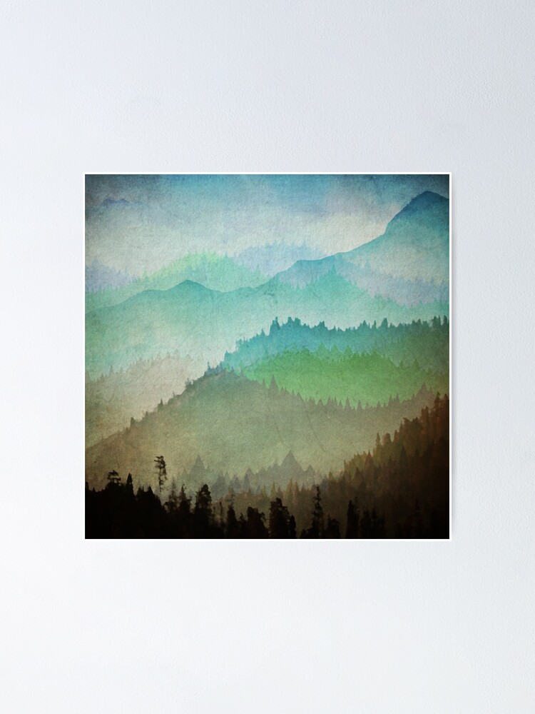 "Watercolor Hills" Poster by amandaroyale | Redbubble