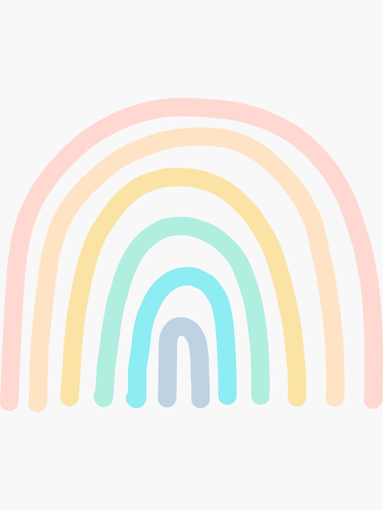 "Pastel rainbow print" Sticker by Potatoart123 | Redbubble