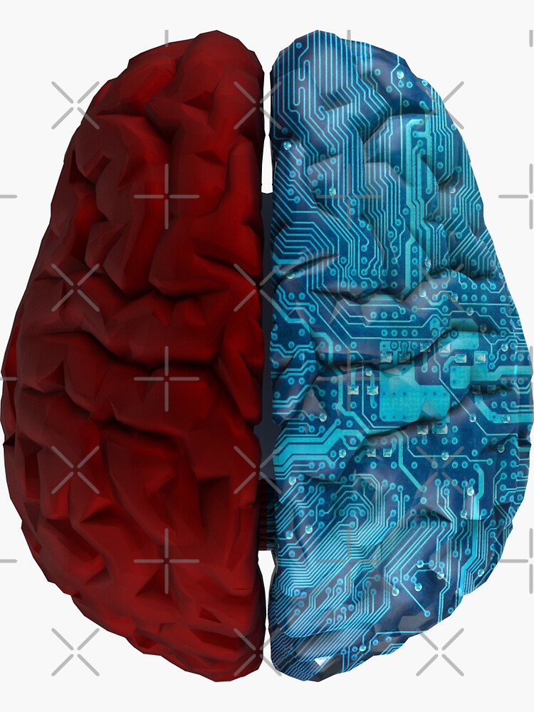 "Cyborg brain" Sticker for Sale by solcansergiu | Redbubble