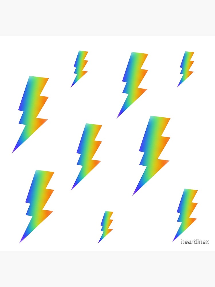 "Rainbow Lightning Bolt Pack" Poster for Sale by heartlinex | Redbubble