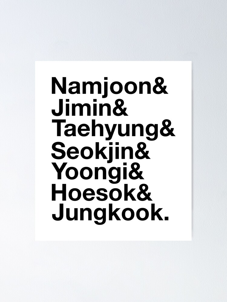 "BTS Bangtan Names List Ampersand" Poster by cc5931 | Redbubble