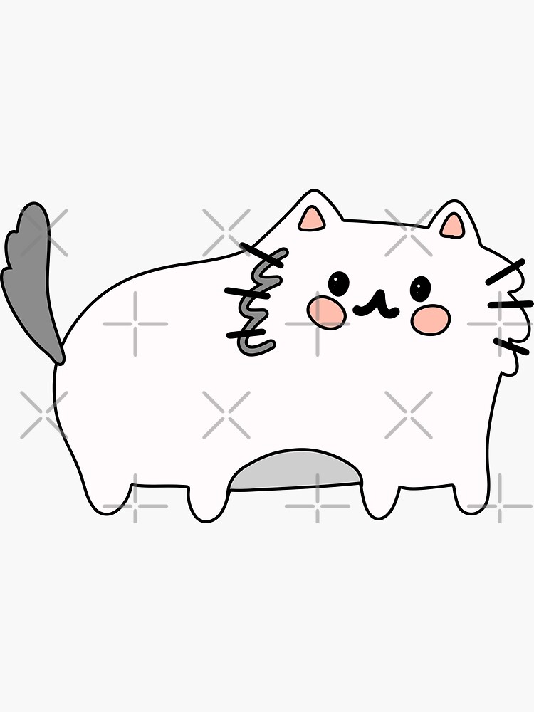 Cute Character Kawaii White Cat Sticker For Sale By Kaleidaart
