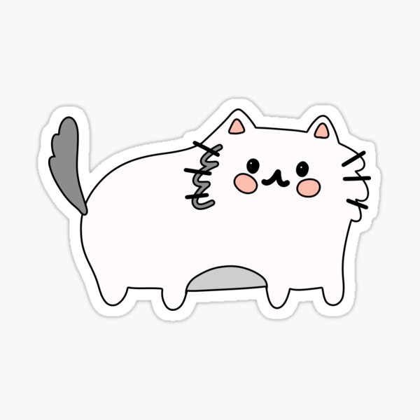 Cute Character Kawaii White Cat Sticker For Sale By Kaleidaart Redbubble