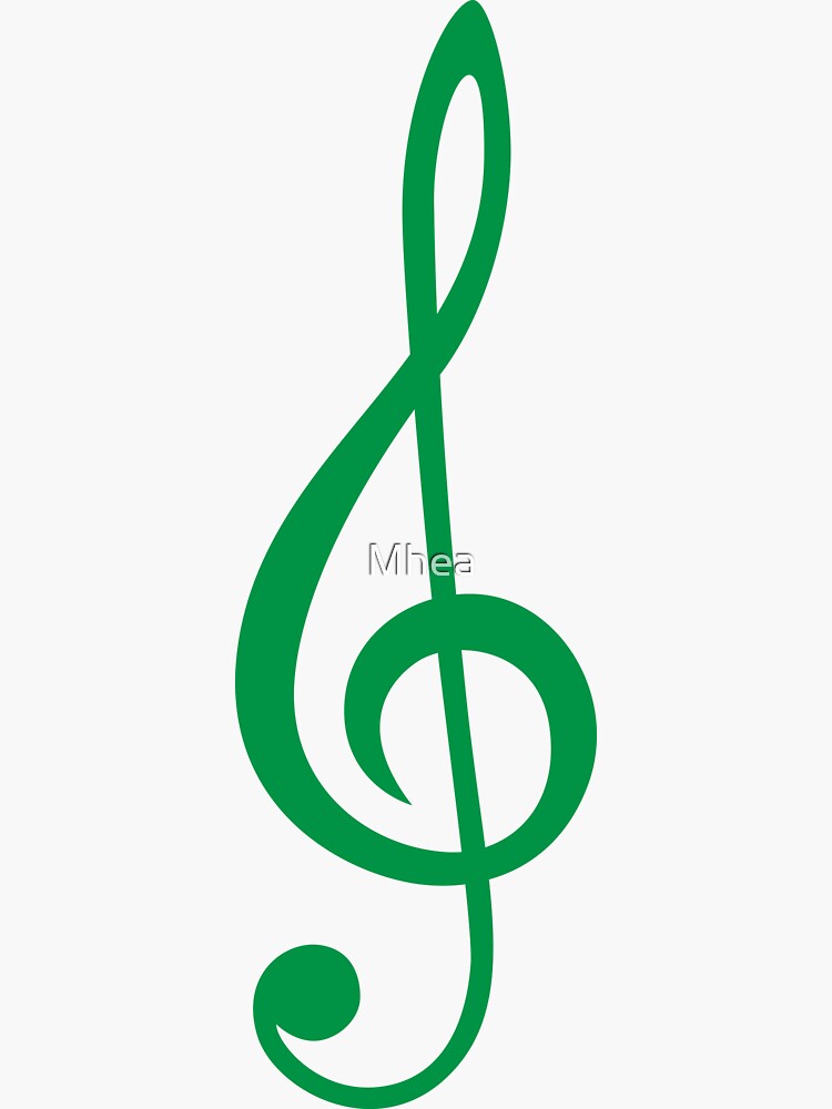 "Green treble clef sticker" Sticker by Mhea | Redbubble
