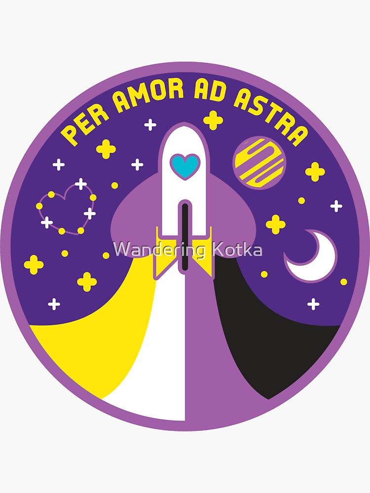 "Space Pride - Nonbinary Flag" Sticker by wanderingkotka | Redbubble