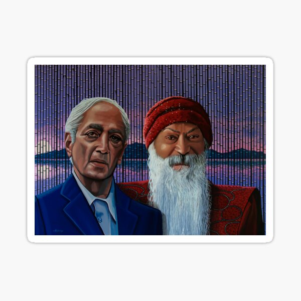 "Krishnamurti and Bhagwan" Sticker for Sale by PaulMeijering | Redbubble