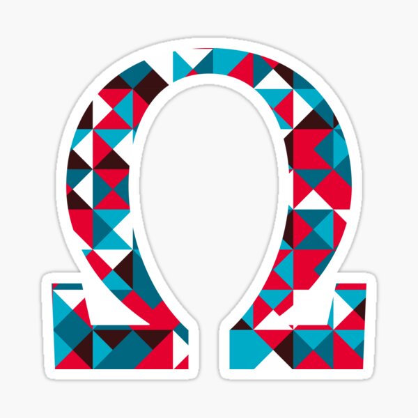 "Greek alphabet, Omega polygonal geometric letter " Sticker for Sale by ...