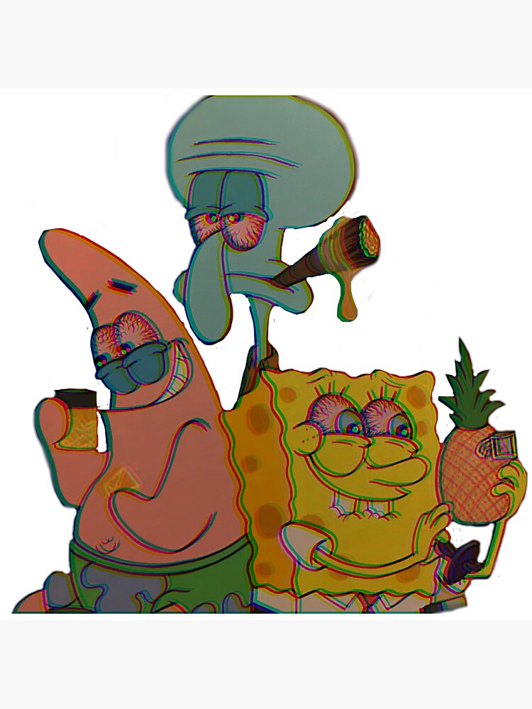 "HIGH SPONGEBOB STICKER" Sticker by rachelsaverse | Redbubble