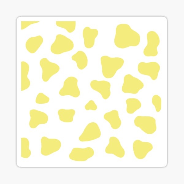 "Pastel Yellow Cow Print" Sticker for Sale by Katherinend | Redbubble