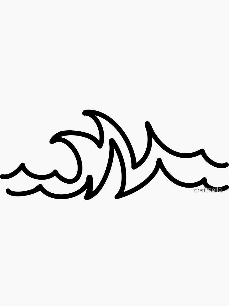 "Wave line" Sticker for Sale by craftnella | Redbubble