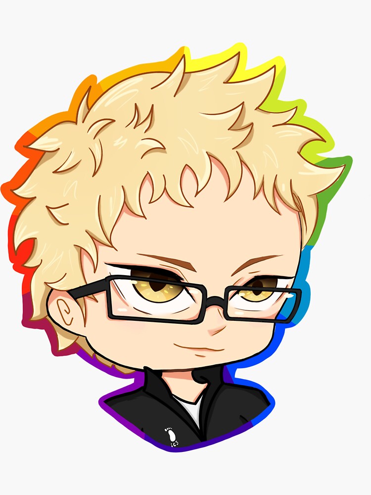 "Rainbow Tsukishima " Sticker for Sale by kten10 | Redbubble