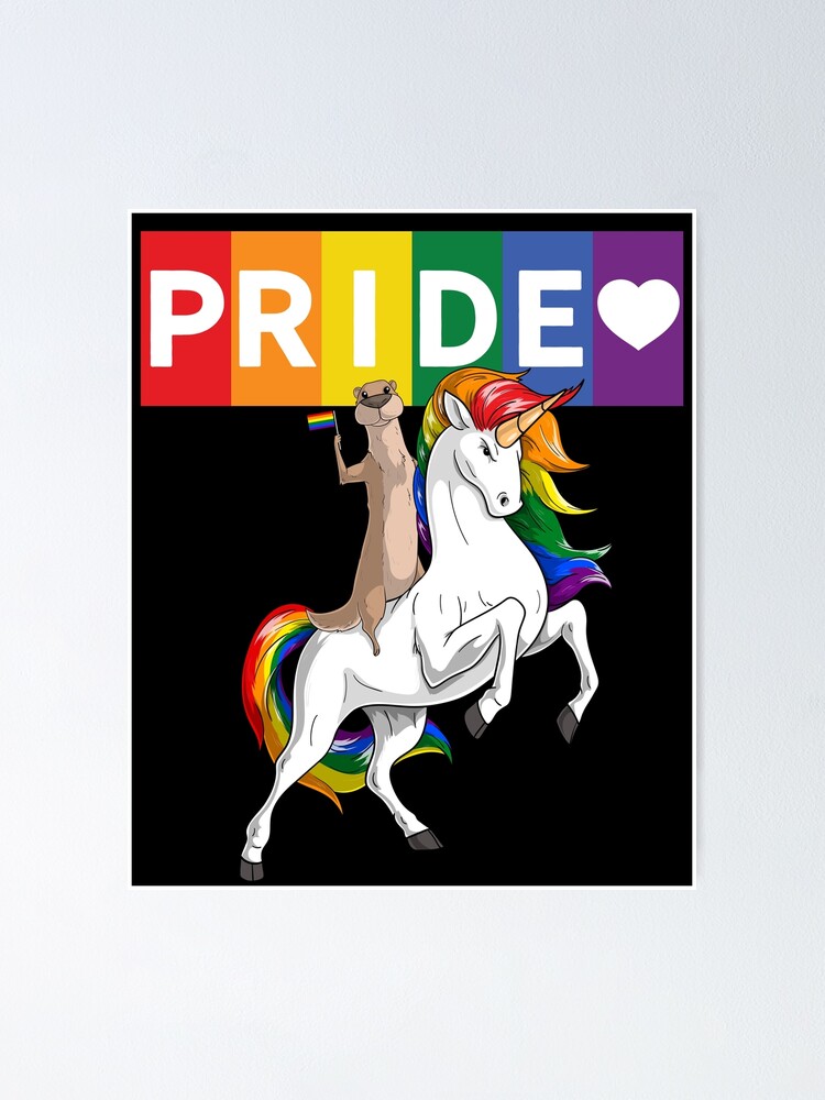Póster «Orgullo gay LGBT Cute Otter Riding Rainbow Unicorn» de ...