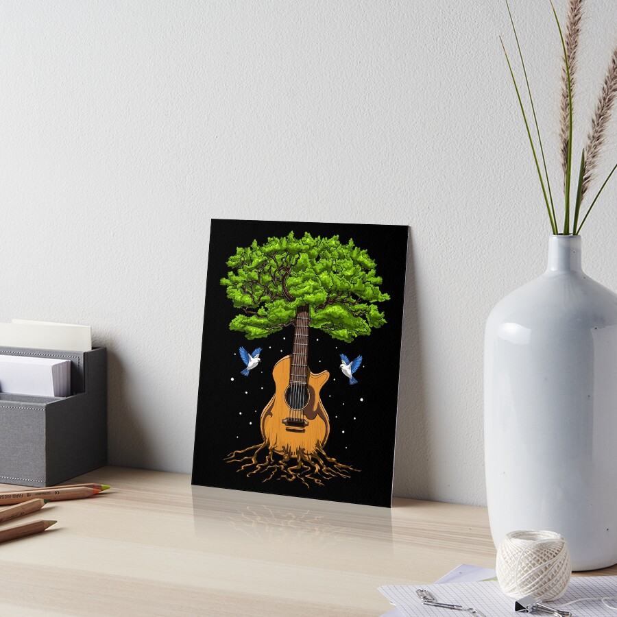 "Acoustic Guitar Tree" Art Board Print for Sale by underheaven | Redbubble