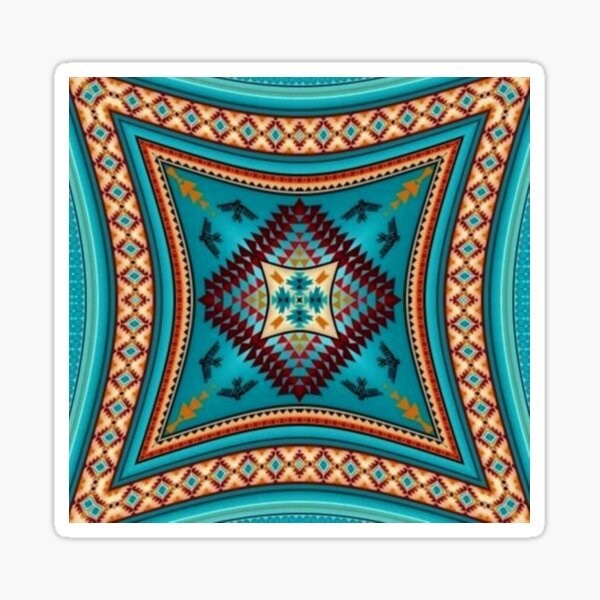 "Turquoise Pattern Native American Style" Sticker by mar73 | Redbubble