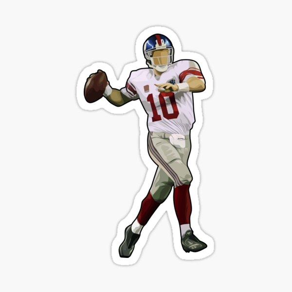 "Eli Manning #10 Giant Passes " Sticker for Sale by VectorTower | Redbubble