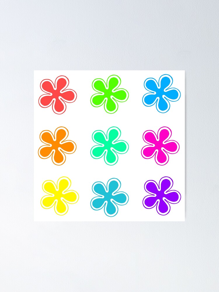 "Spongebob Flower Sticker Pack" Poster for Sale by sullyscribbles ...