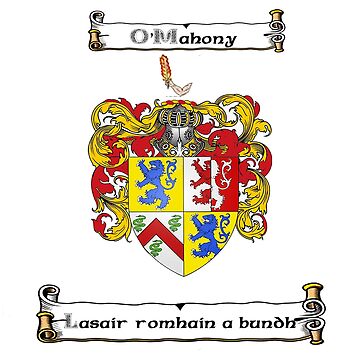 "O'Mahony Family Crest and Motto" Sticker for Sale by Hibernia29 ...