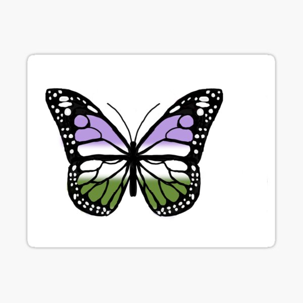 "Genderqueer Pride Butterfly" Sticker for Sale by proud-hedgehog ...
