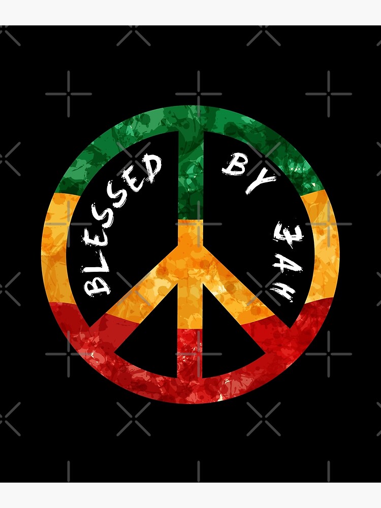 "Rastafari Peace Sign Gift Blessed by Jah Rasta Reggae print print ...