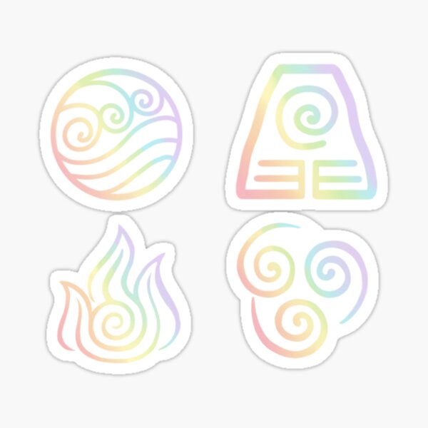 "Atla Element Symbols - Pride" Sticker by oliviagbrewer | Redbubble